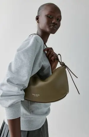 Kate Spade New York Loop Pebble Leather Shoulder Bag - Seaweed