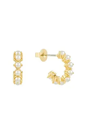UNTAMED PETALS Jessica Mini Hoop Earrings - Pearl