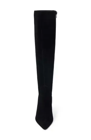 Matisse Elevate Pointed Toe Knee High Kitten Heel Boot - Black