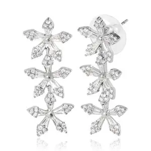 Jessica Simpson Crystal Snowflake Drop Earrings