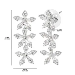 Jessica Simpson Crystal Snowflake Drop Earrings