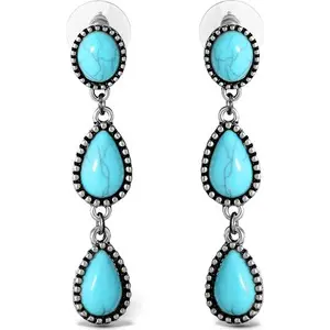 JESSICA SIMPSON Three Stone Drop Earrings