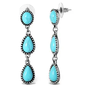 Jessica Simpson Three Stone Drop Earrings