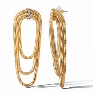 Jessica Simpson Layered Chain Earrings - Gold