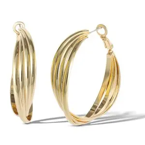 Jessica Simpson Twisted Hoop Earrings - Gold