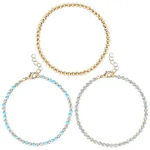 Jessica Simpson 3-piece Chain & Crystal Bracelet Set