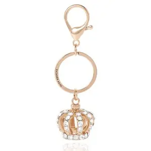 Juicy Couture Crystal Crown Keychain - Silver, Rose Gold
