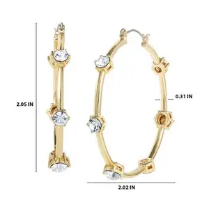 Jessica Simpson Drop And Hoop Earrings With Crystal Embellishments