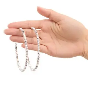 Jessica Simpson Crystal Lined Hoop Earrings