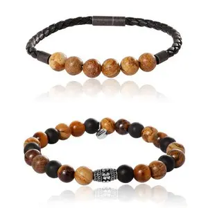 Lucky Brand Bead And Cord Bracelet Set - Brown, Black
