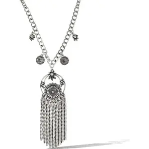 Jessica Simpson Tasseled Statement Necklace - Silver