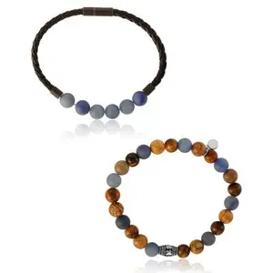 Lucky Brand Sodalite & Picture Jasper Bracelet Set