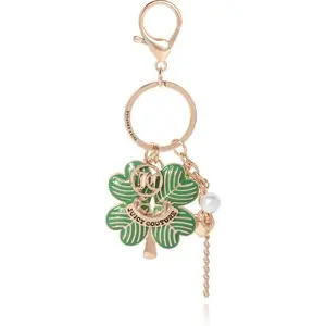 Juicy Couture Lucky Clover Charm Keychain - Green, Gold
