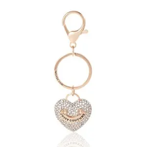 Juicy Couture Pave Heart Gold Keychain - Gold, Silver