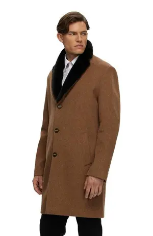 Gorski Loro Piana Wool Coat With Shearling Collar
