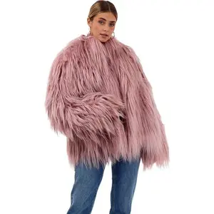 Gorski Collarless Goat Jacket - Pink