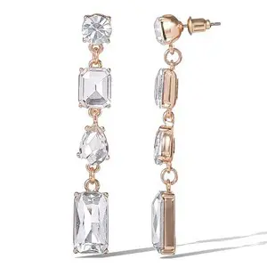Jessica Simpson Crystal Cascade Statement Earrings