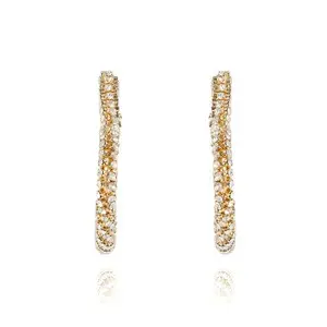 Bcbgmaxazria Crystal Heart Hoop Earrings