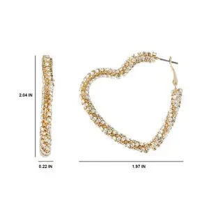 Bcbgmaxazria Crystal Heart Hoop Earrings