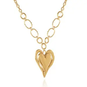 Bcbgmaxazria Linked Chain Heart Pendant Necklace