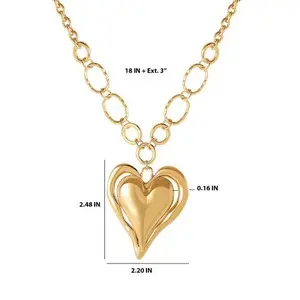 Bcbgmaxazria Linked Chain Heart Pendant Necklace