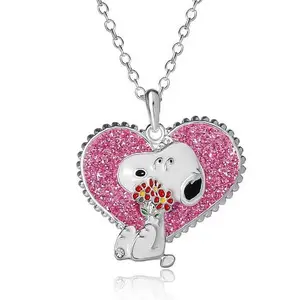 PEANUTS Snoopy Heart Pendant - Silver