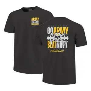 IMAGE ONE Army Black Knights Skull Beat Navy Football T-shirt - Graphite