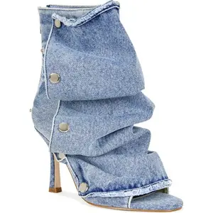AZALEA WANG Birdsong Open Toe Bootie - Light Denim