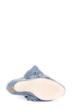 AZALEA WANG Birdsong Open Toe Bootie - Light Denim