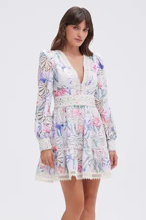 PatBO Amaryllis Embroidered Mini Dress