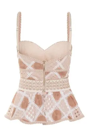 PatBO Crochet Peplum Top