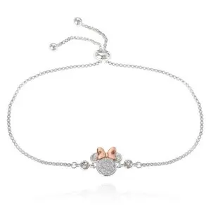 Disney Crystal Minnie Lariat Bracelet - Silver