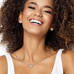 Disney Crystal Necklace And Stud Earring Set
