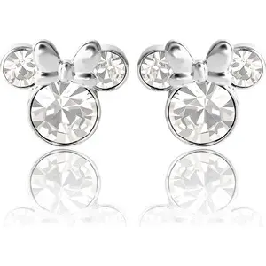 Disney Minnie Mouse Birthstone Stud Earrings - April - Clear Crystal