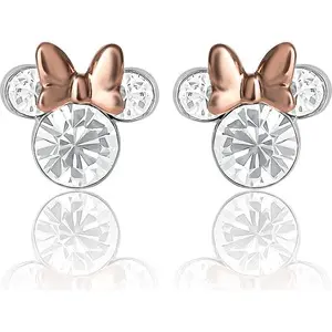 Disney Minnie Mouse Birthstone Stud Earrings - April/rose Gold