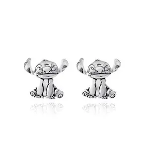 Disney Plated Stitch Stud Earrings - Silver