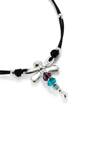UNODE50 Dragonfly Leather Necklace
