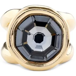 UNODE50 Double Band Crystal Ring - Gold
