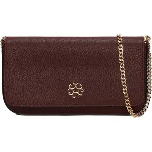 Gorski Leather Crossbody Bag With Chain Strap - Burgundy