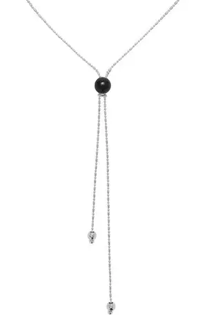 UNODE50 Murano Glass Slider Pendant Necklace - Silver