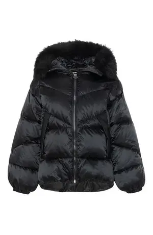 Gorski Après-ski High-low Jacket With Detachable Trim - Black/black