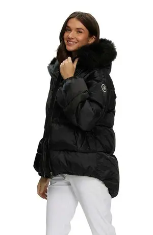 Gorski Après-ski High-low Jacket With Detachable Trim - Black/black