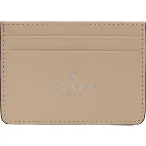 Gorski Leather Card Holder Beige