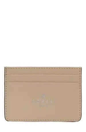Gorski Leather Card Holder - Beige