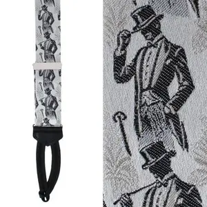 Trafalgar Ambrose Silk Formal End Suspenders - Silver And Black