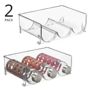 MDESIGN Plastic Free-standing Stackable 3 Bottle Storage Rack