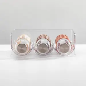 MDESIGN Plastic Free-standing Stackable 3 Bottle Storage Rack