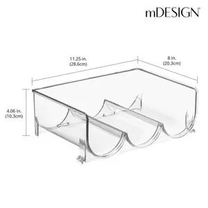 MDESIGN Plastic Free-standing Stackable 3 Bottle Storage Rack