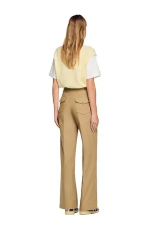 Sandro Cotton Wide-leg Suit Trousers