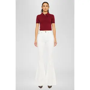KANCAN High-rise Super Flare Jeans - White